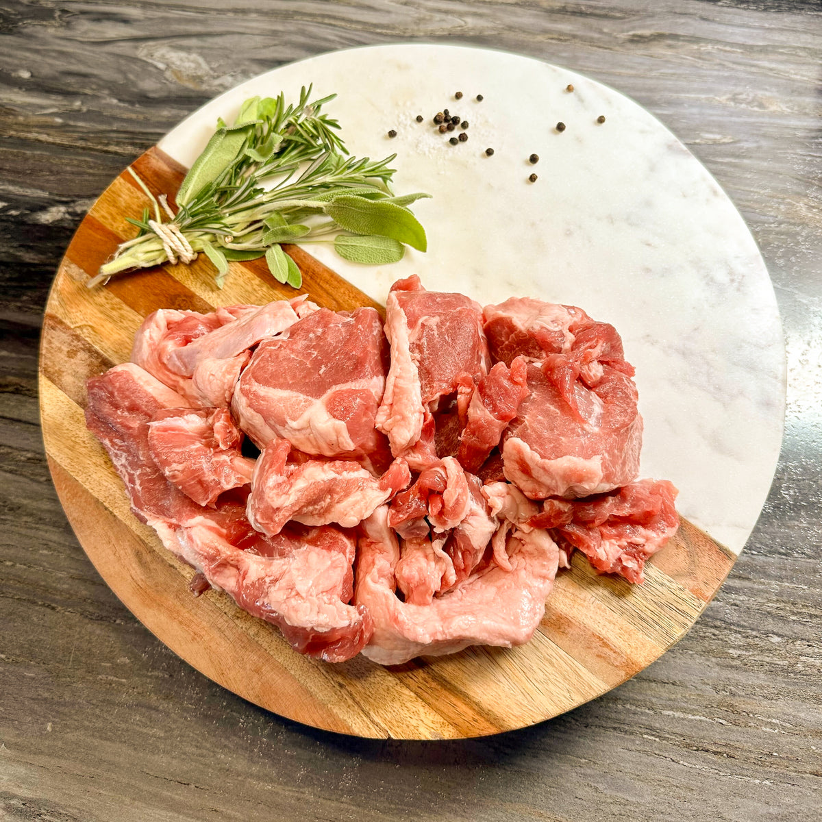 Free-Raised Pork Boneless Trim (2#) – Peterson Craft Meats